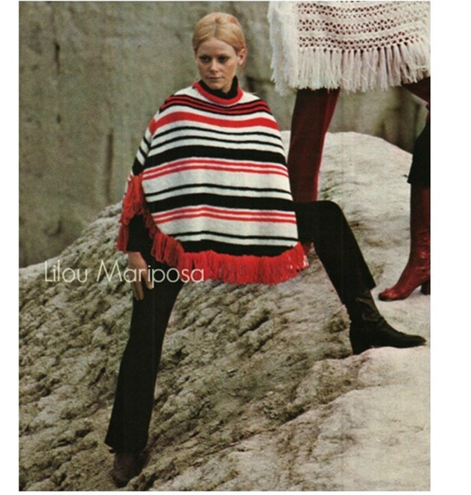 PONCHO Pattern Vintage 70s Knitting Shawl Pattern Wrap Pattern Knitting ...