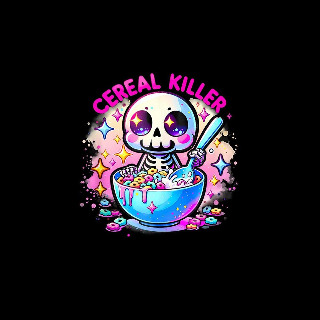 Cereal Killer Breakfast Cereal Bowl Cereals Skull Skeleton Digital ...