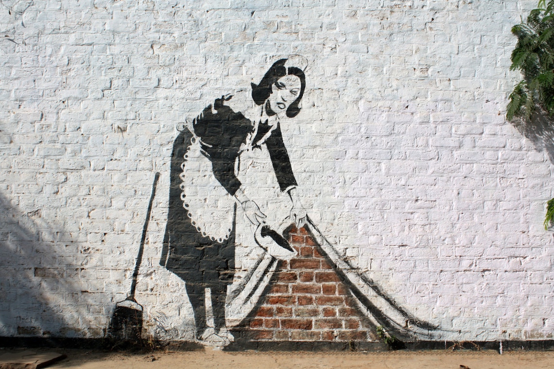 Banksy Canvas Print sweep It Under the Carpet - Etsy