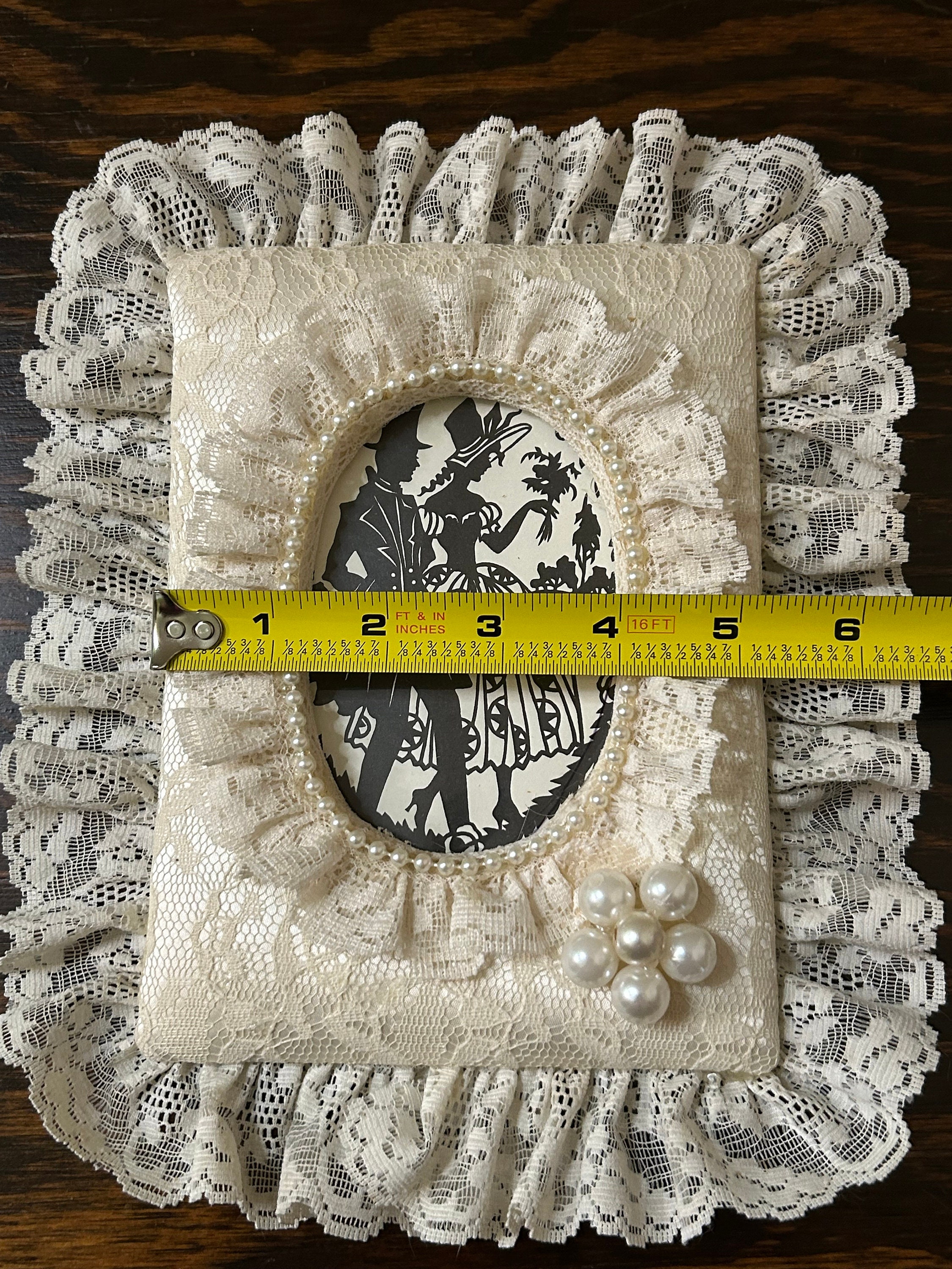 Vintage Hand Made With Lace and Beads Picture Frame - Etsy