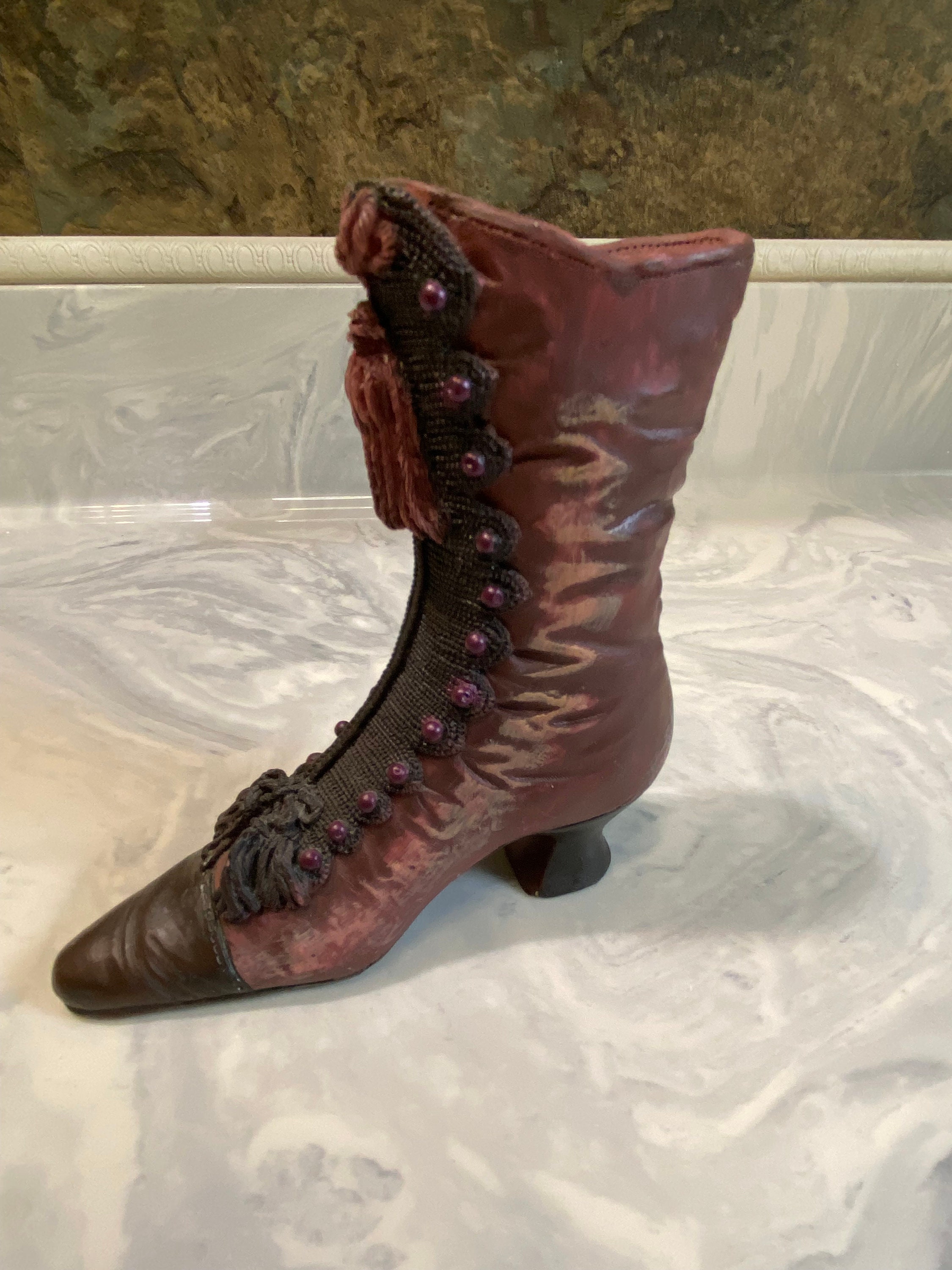 Vintage Victorian Boot Figurine - Etsy
