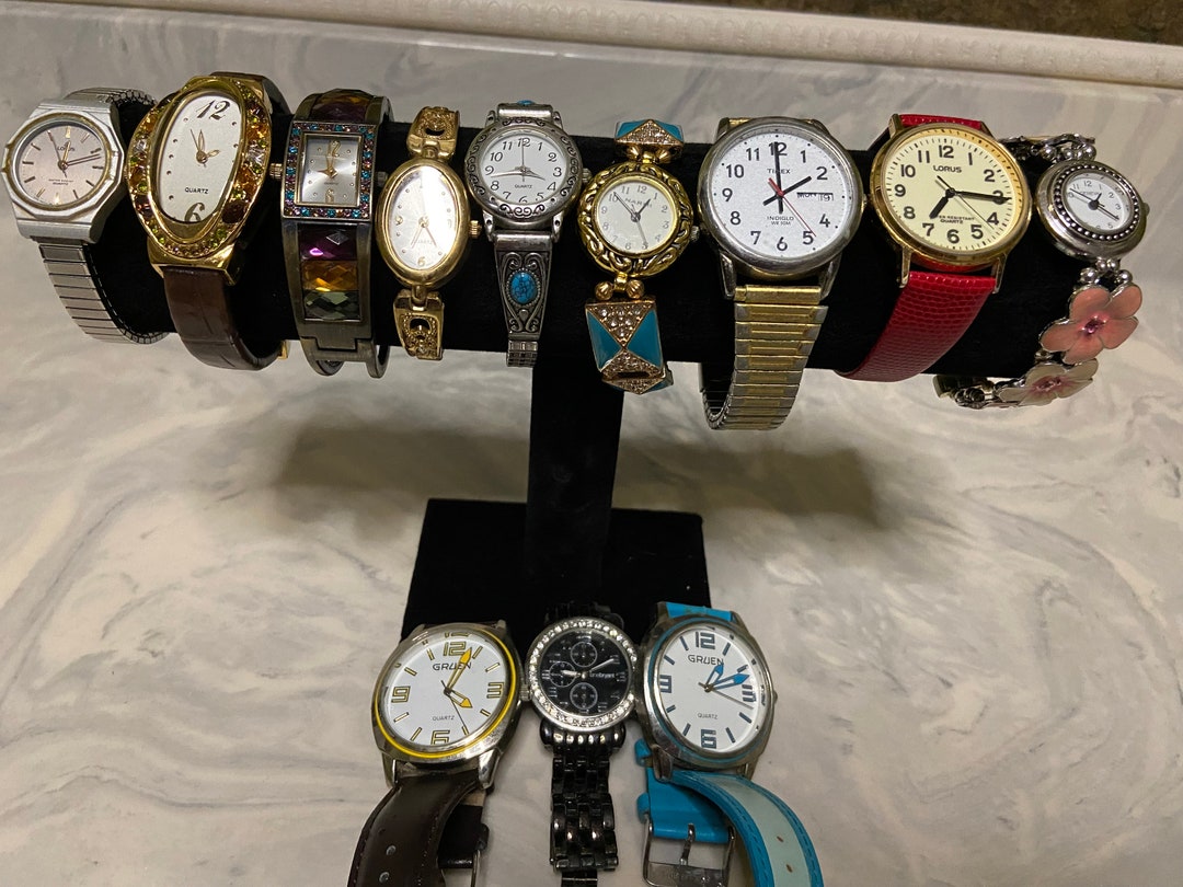 Vintage 12 Ladies Wrist Watches - Lanebryant Timex, Gruen, Lorus ...