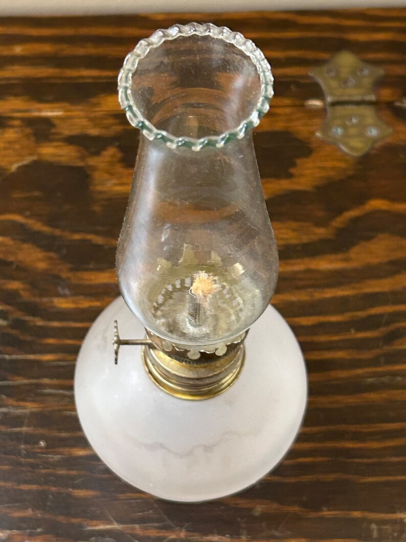 Vintage Italian Frosted Glass Mini Oil Lamp - Etsy