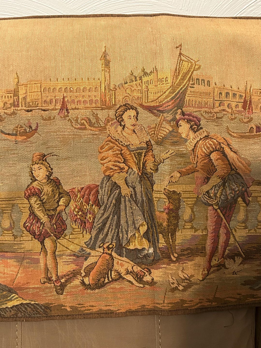 Vintage 1920s 30s Belgium Tapestry 19” X 57” Venetian Venice Canals - Etsy