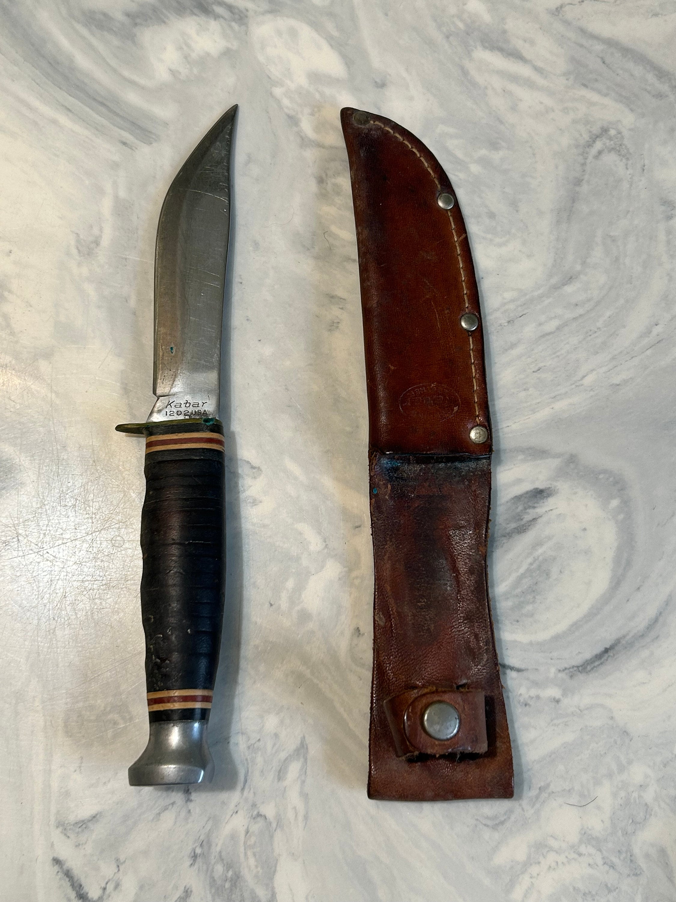Vintage Kabar 1202 USA Hunting Sheath Knife 4.5 Blade - Etsy