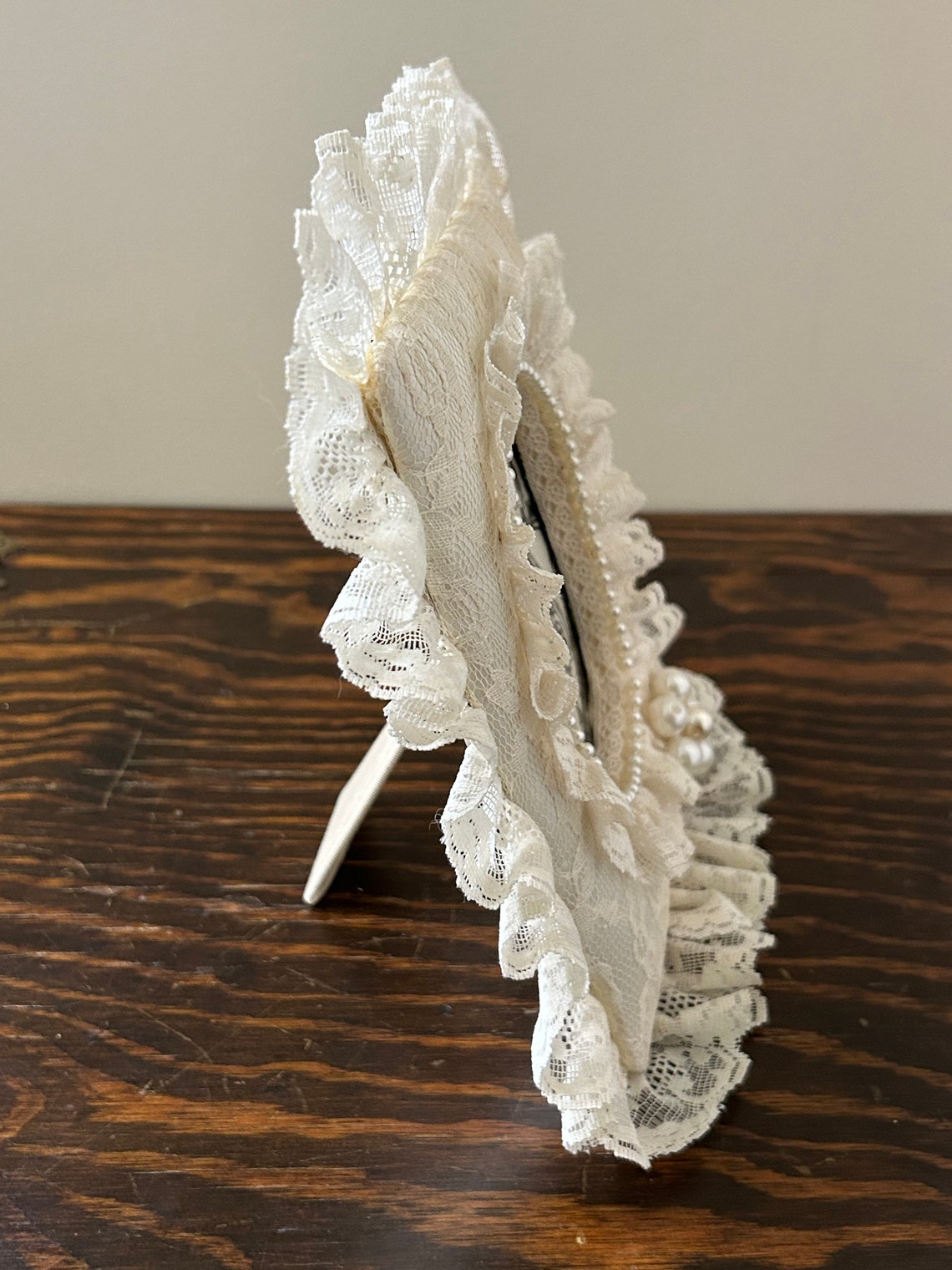 Vintage Hand Made With Lace and Beads Picture Frame - Etsy