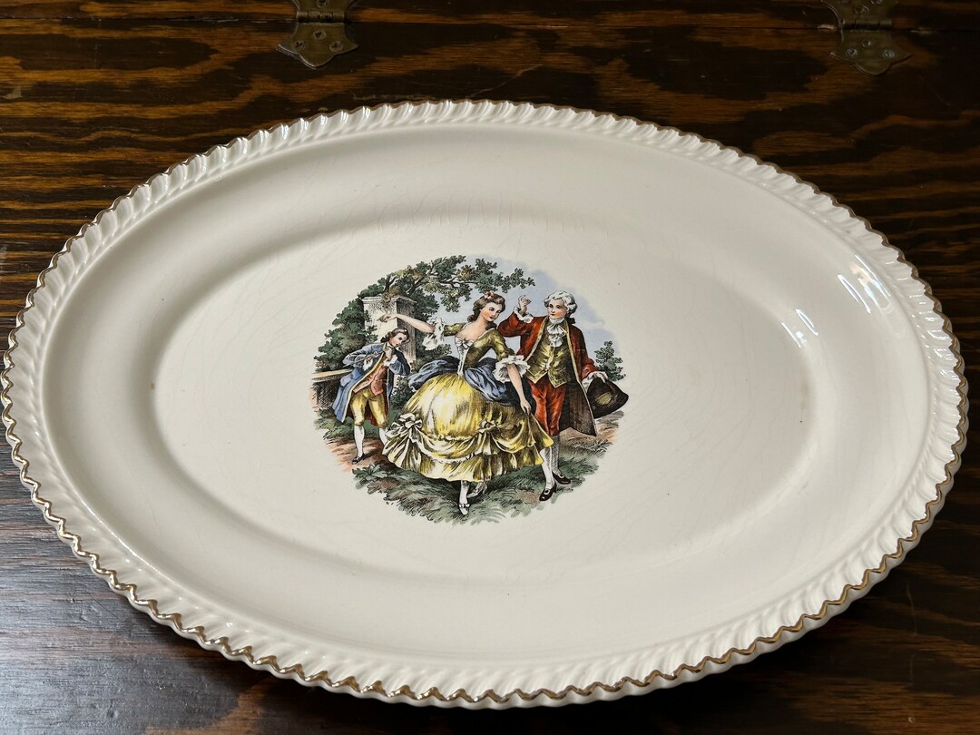 Vintage the Harker Pottery Co. 22 KT Trimmed Oval Platter - Etsy