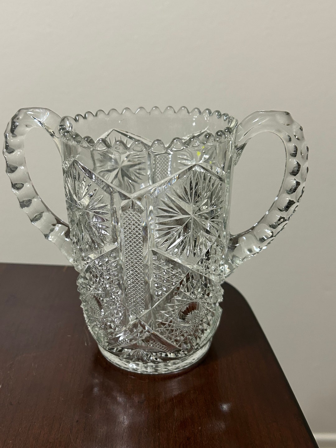 Vintage Imperial Sawtooth Glass Spooner - Etsy
