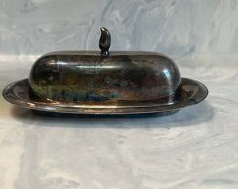 One Piece Silver Plated Footed Butter Dish Vintage,metal Caviar Server ...