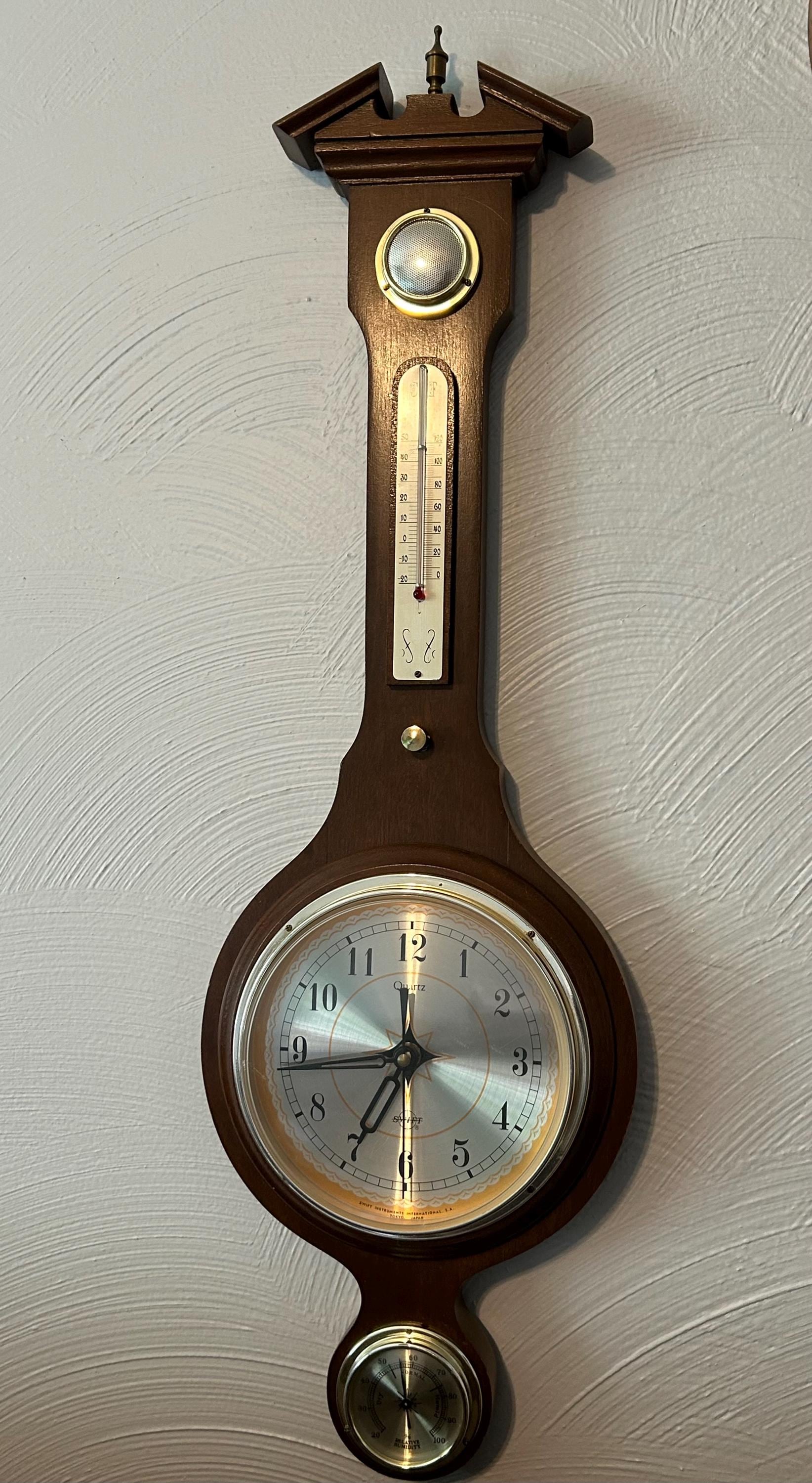 Vintage Swift Model No 408 Wall Clock Barometer and Radio Station Not ...