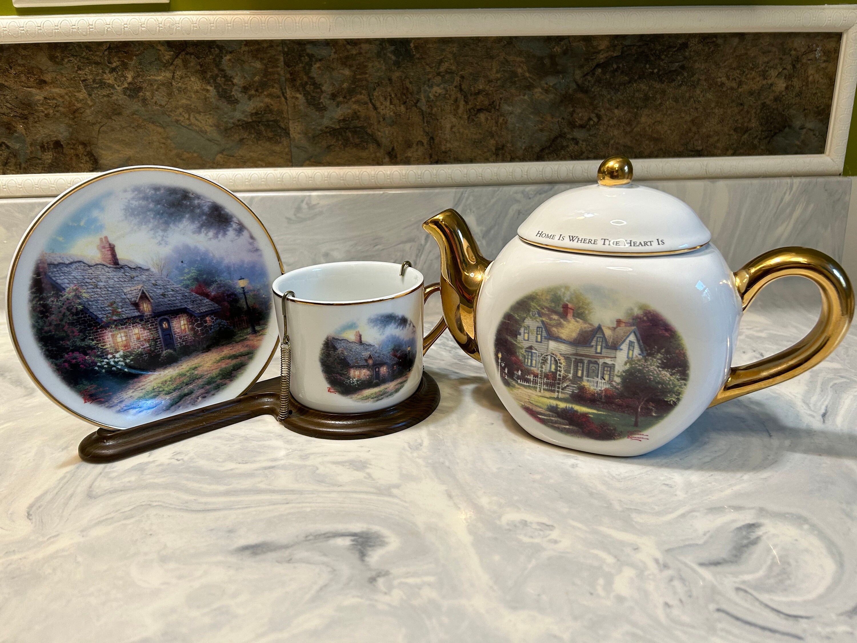 Thomas Kinkade Painter of Light Tea Cup & Teapot Set - Etsy