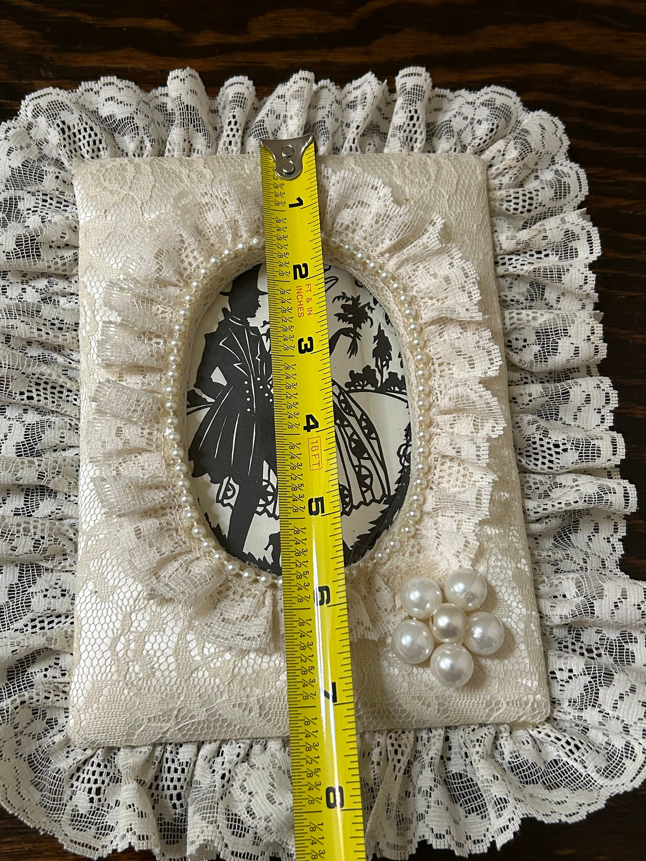 Vintage Hand Made With Lace and Beads Picture Frame - Etsy