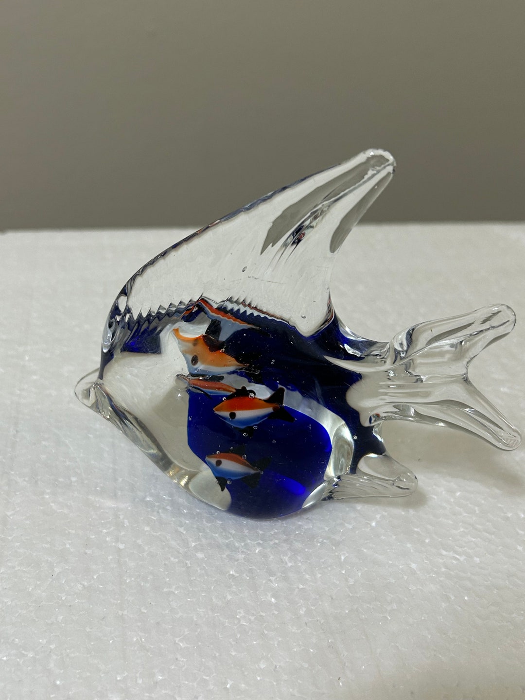 Vintage Blue Glass Fish Figurine - Etsy