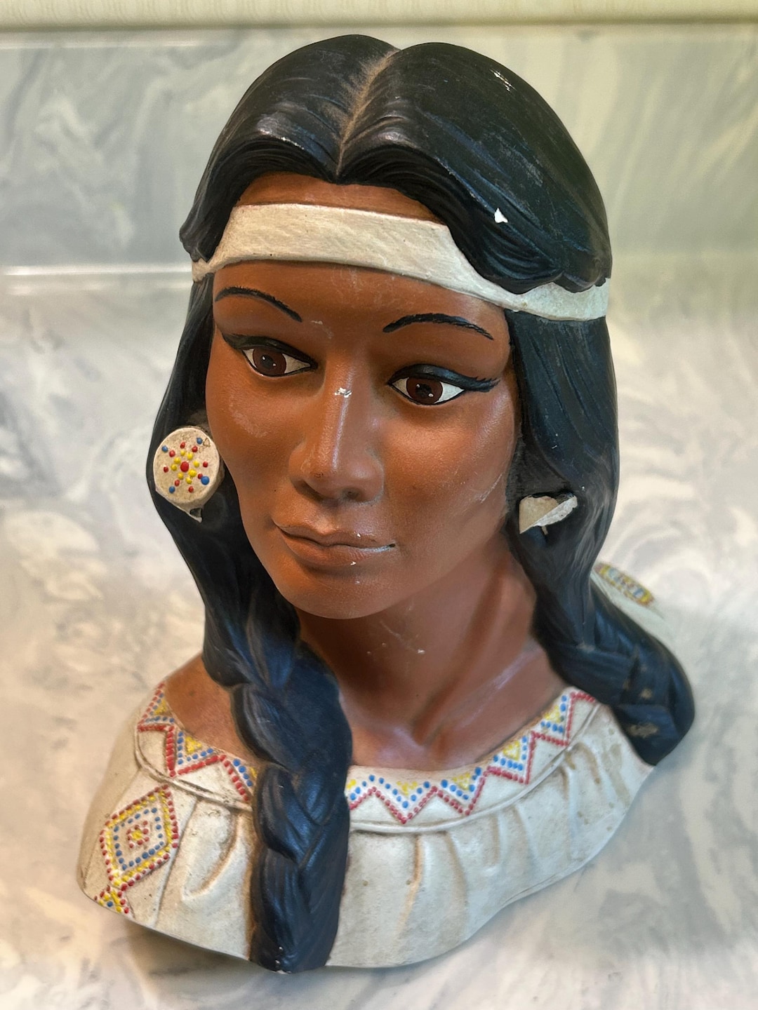 Vintage Native American Woman Statue Figurine - Etsy