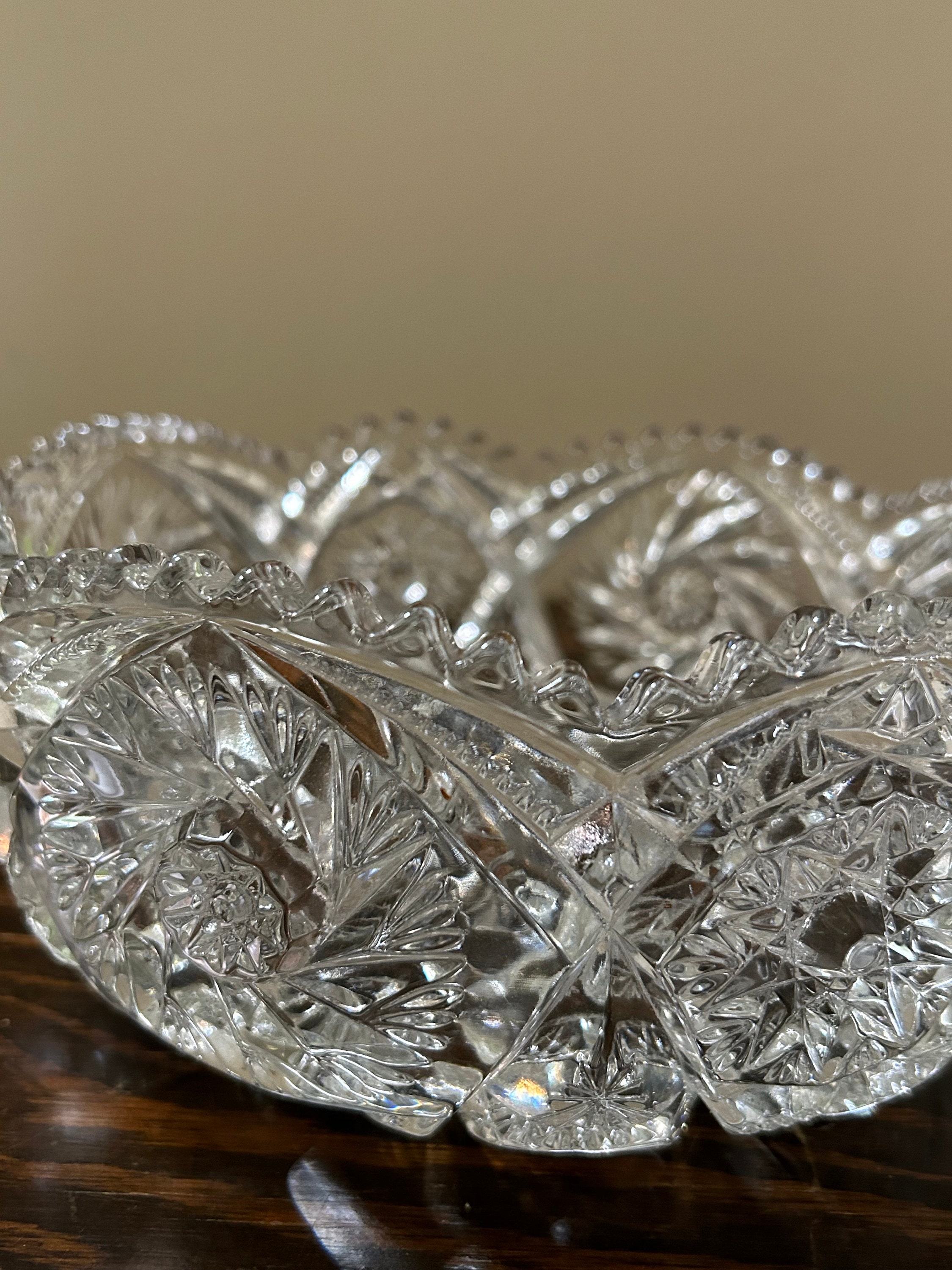 Vintage Imperial Sawtooth Glass Fruit Bowl - Etsy