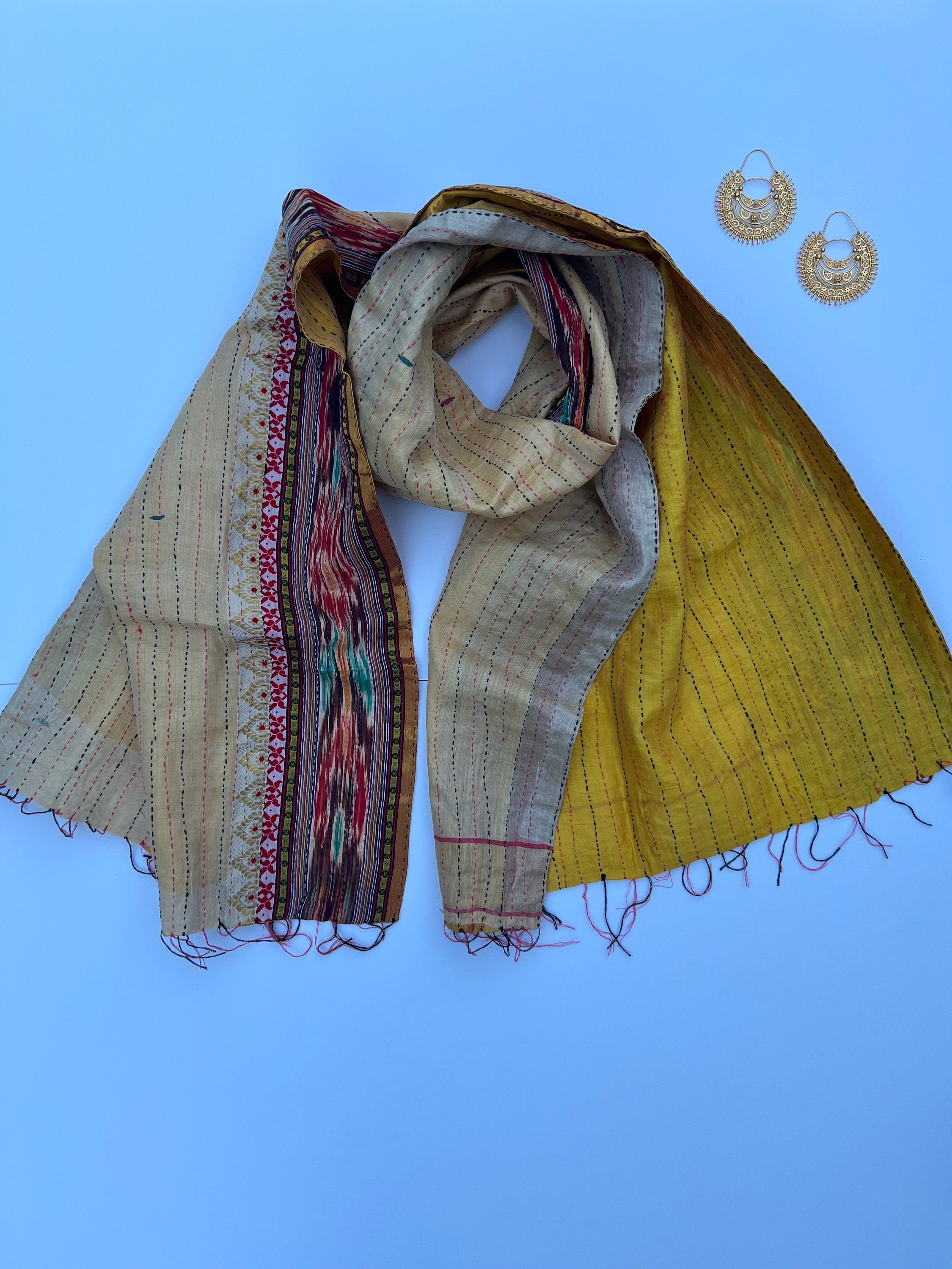 Gold Silk Scarf, Yellow Silk Scarf, Mother's Day Gift, Birthday Gift ...