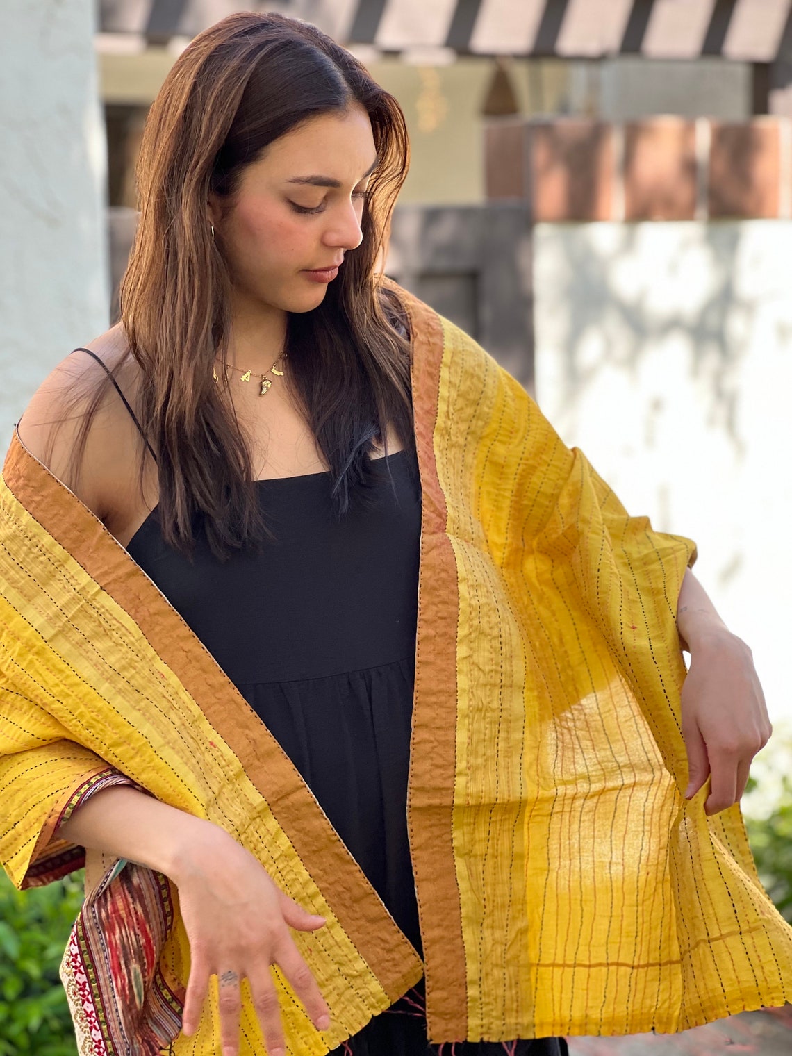Gold Silk Scarf, Yellow Silk Scarf, Mother's Day Gift, Birthday Gift ...