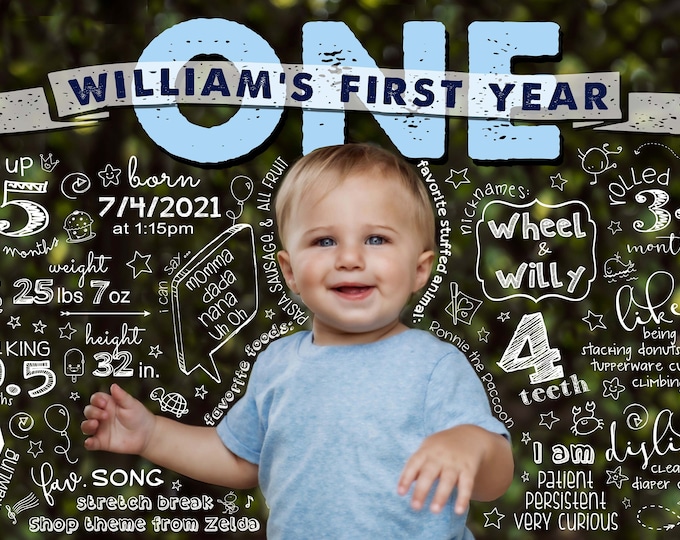 Baby’s First Birthday, Fun Fact, Baby Infographic, Poster, Wall Decor ...