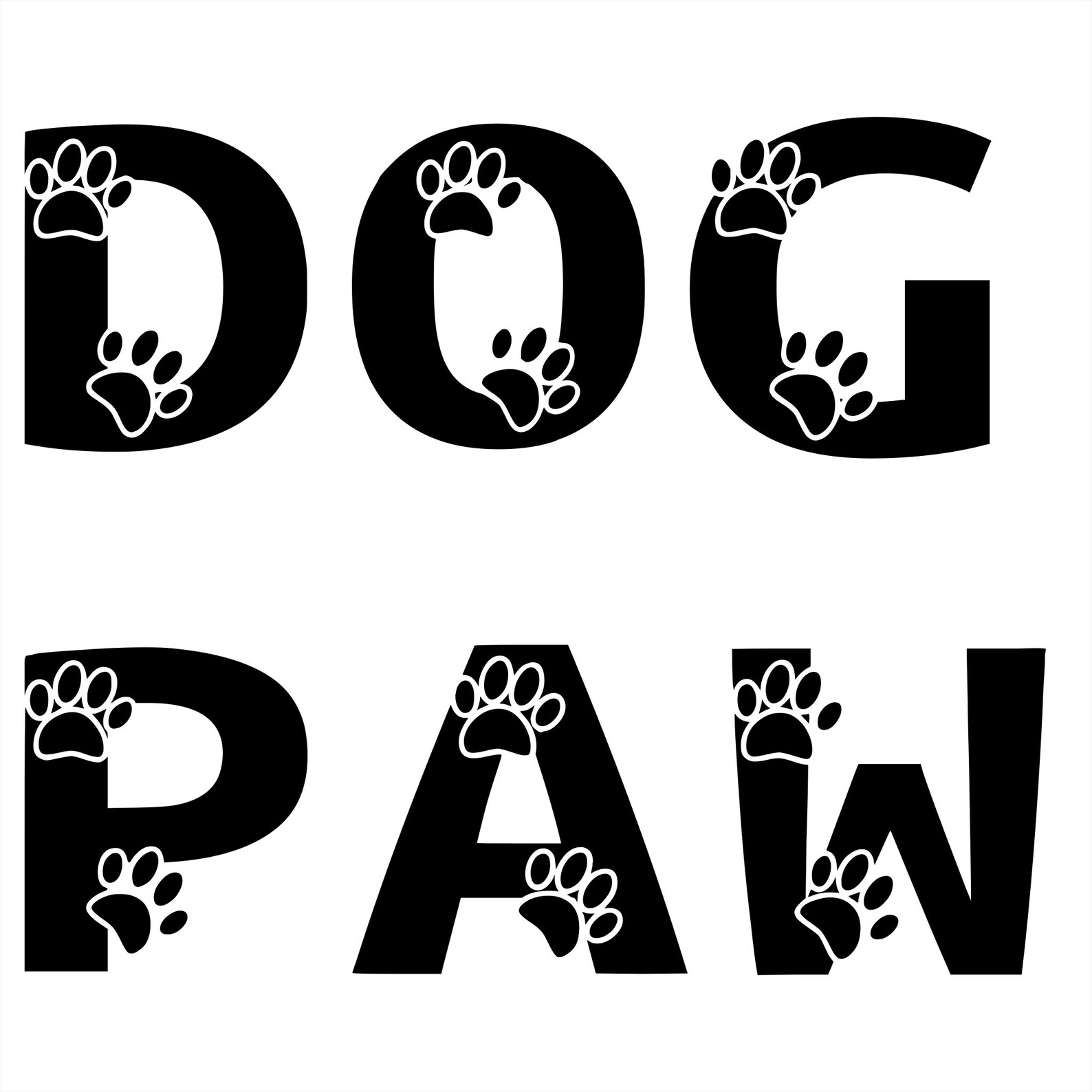Dog Paw Print Fonts Real Custom Typeface Fonts for Your DIY - Etsy