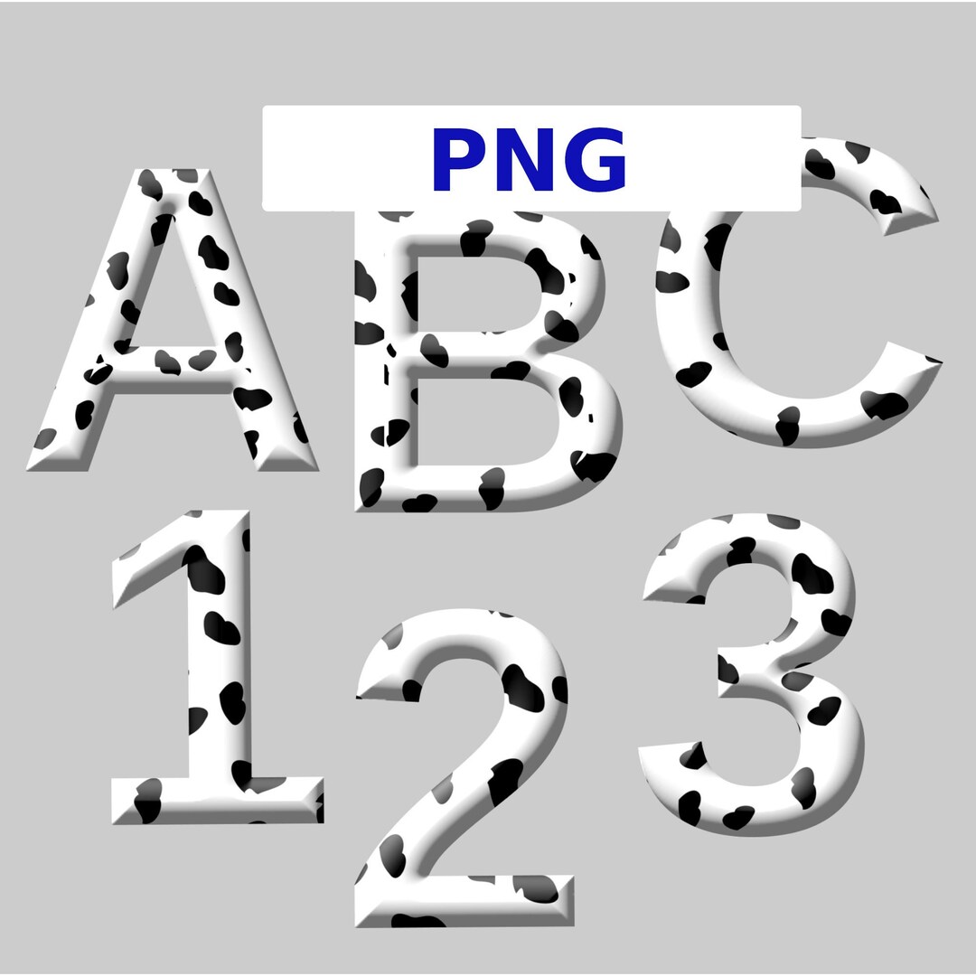 Dalmatian Faux 3D Animal Alphabet - Lettering for Stationary, Signs ...