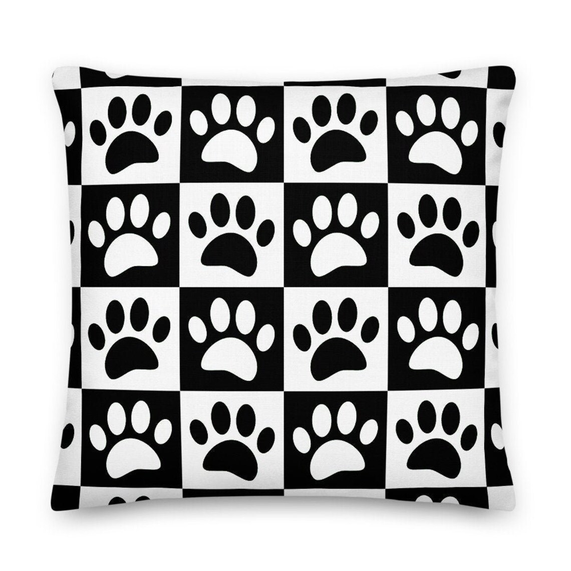 Black and White Checkered Pattern Dog Paw Prints Graphic - SVG PNG JPEG ...