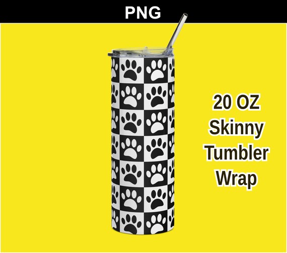 Black and White Checker Pattern Dog Paw Print Sublimation - Etsy