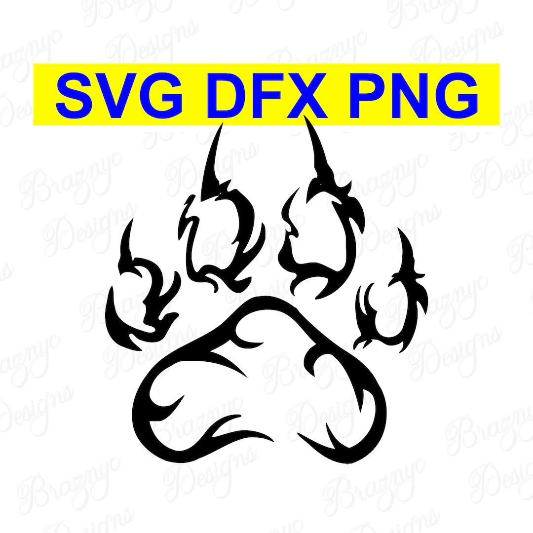 Tribal Dog Paw Tattoo