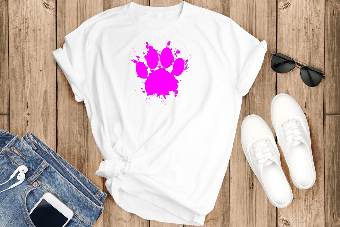 Paint Splatter Dog Paw Print Vector Dog Paw Drawing for T - Etsy