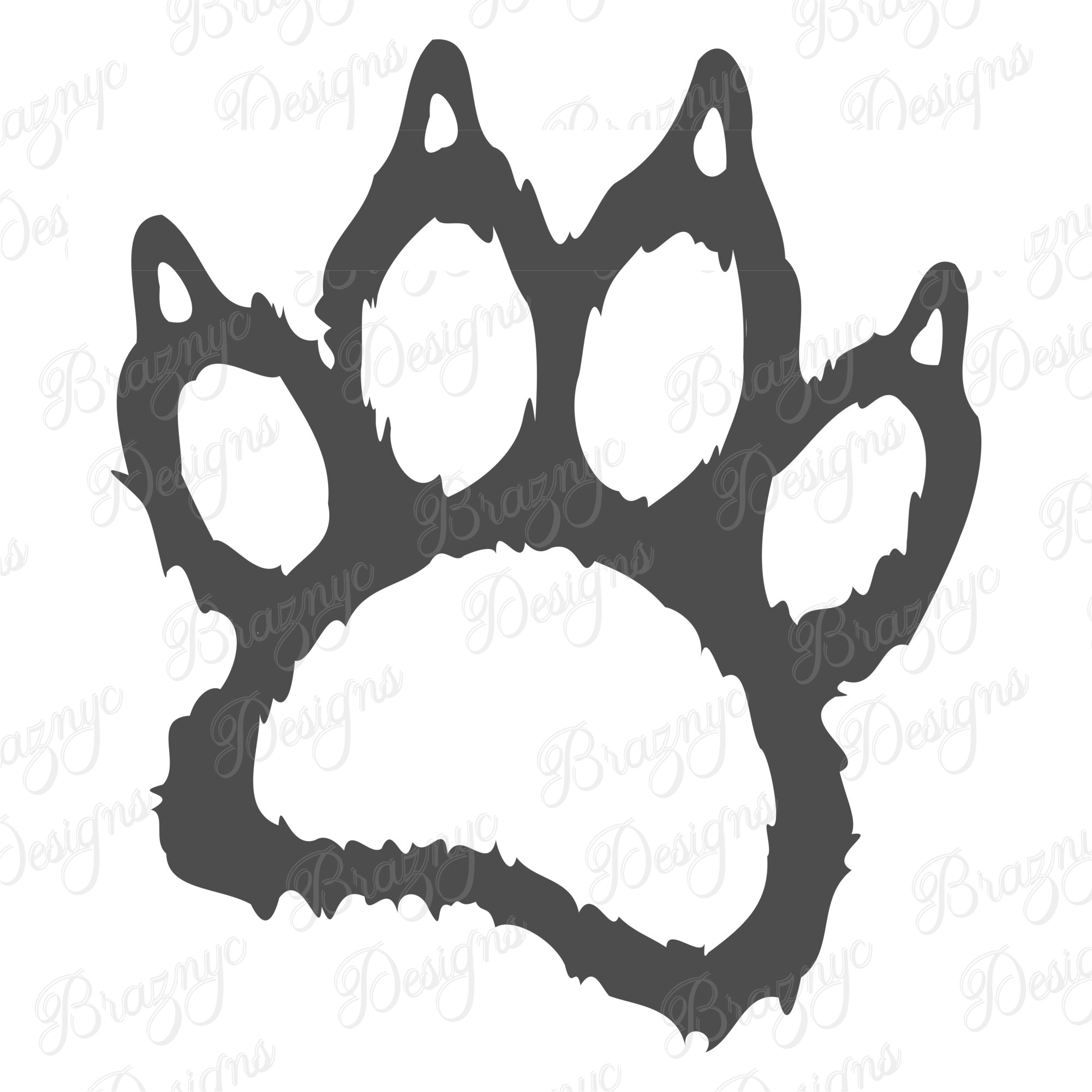 Wolf Paw Print Cartoon Style Furry Paw Drawing for Shirts - Etsy Australia