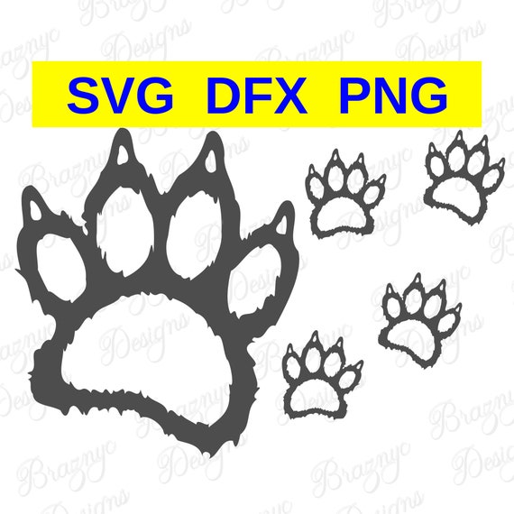 Wolf Paw Print Cartoon Style Furry Paw Drawing for Shirts | Etsy