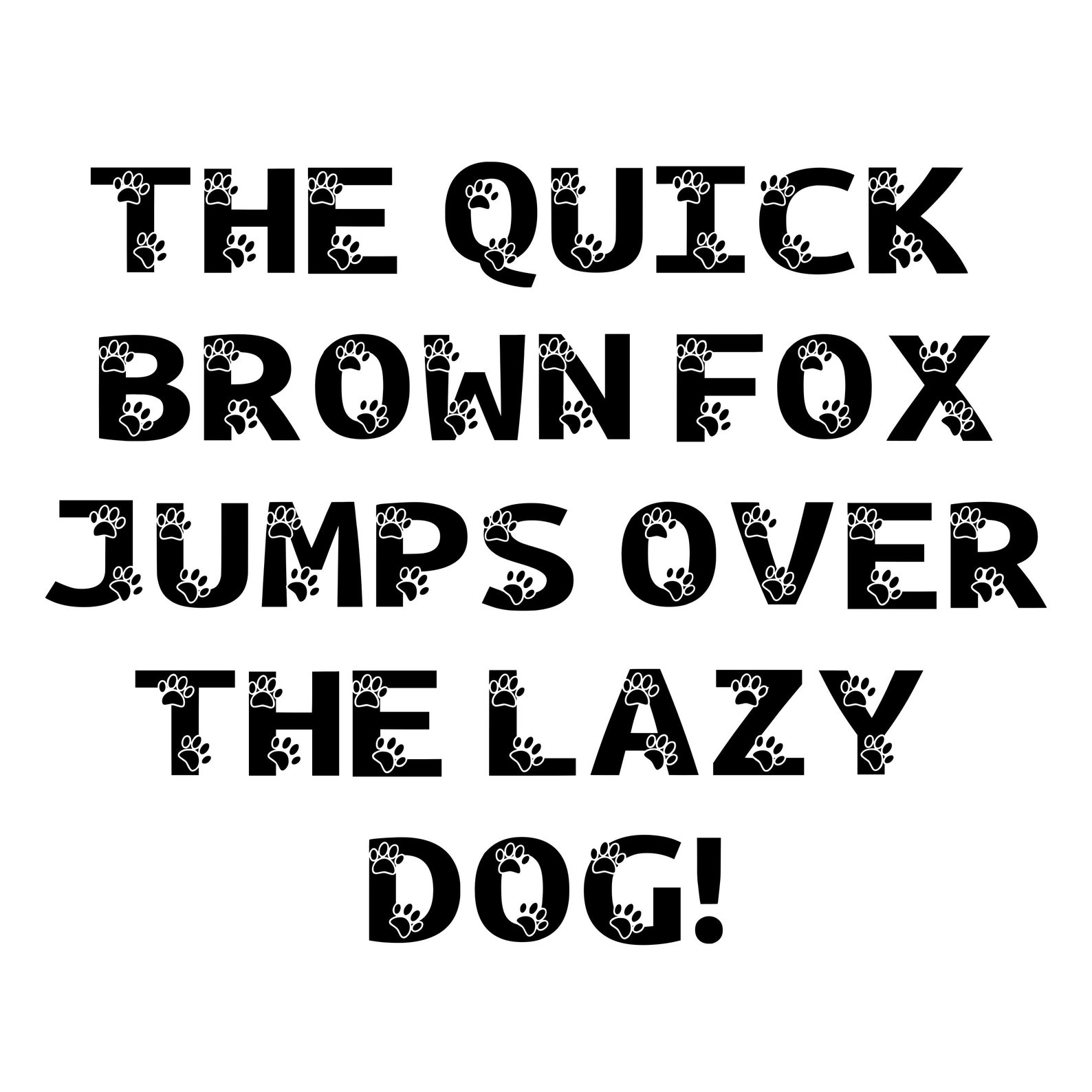Dog Paw Print Fonts - Real Custom Typeface Installable Font for Your ...