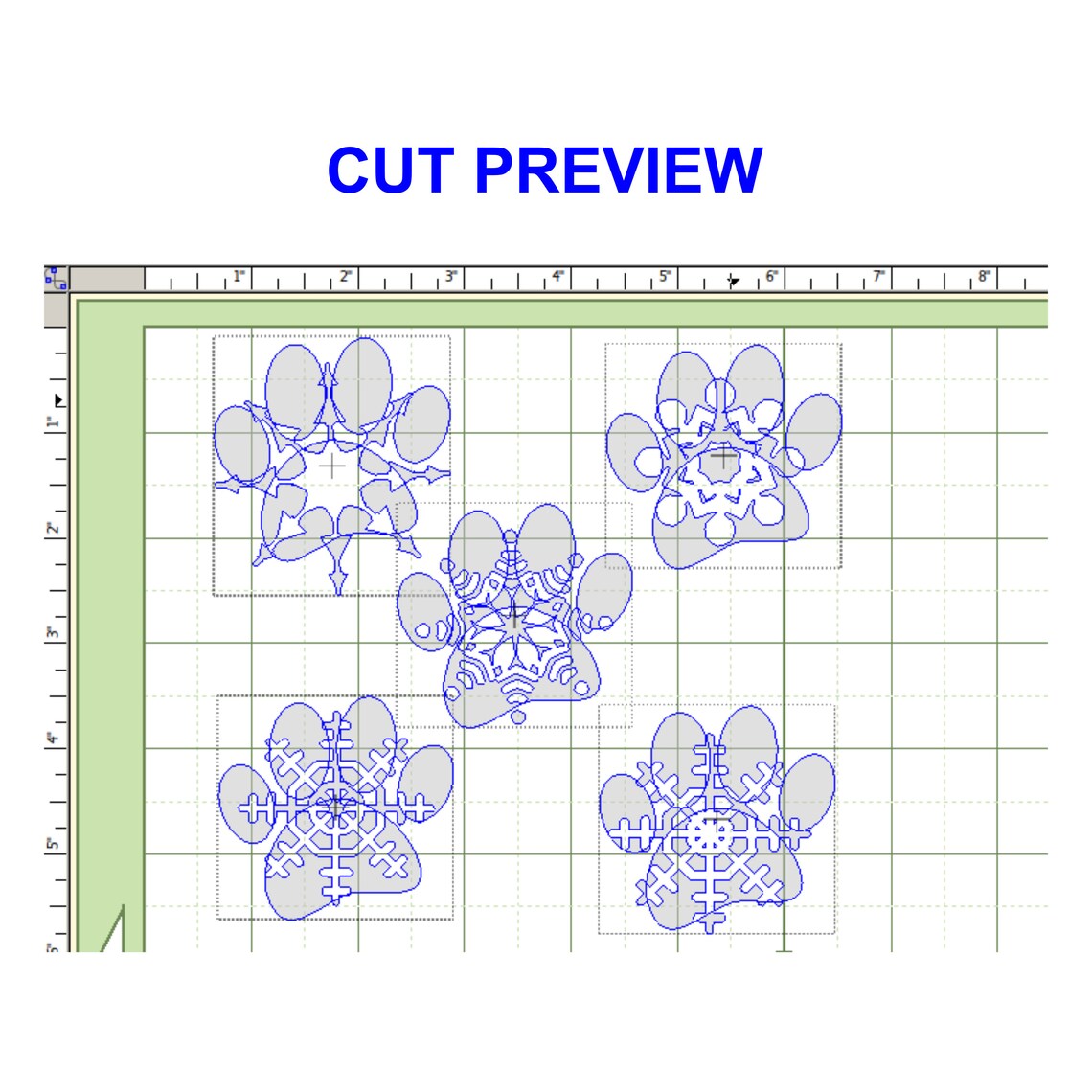 Snow Flake Dog Paw Prints SVG - Cut Files for Christmas, Winter Decor ...