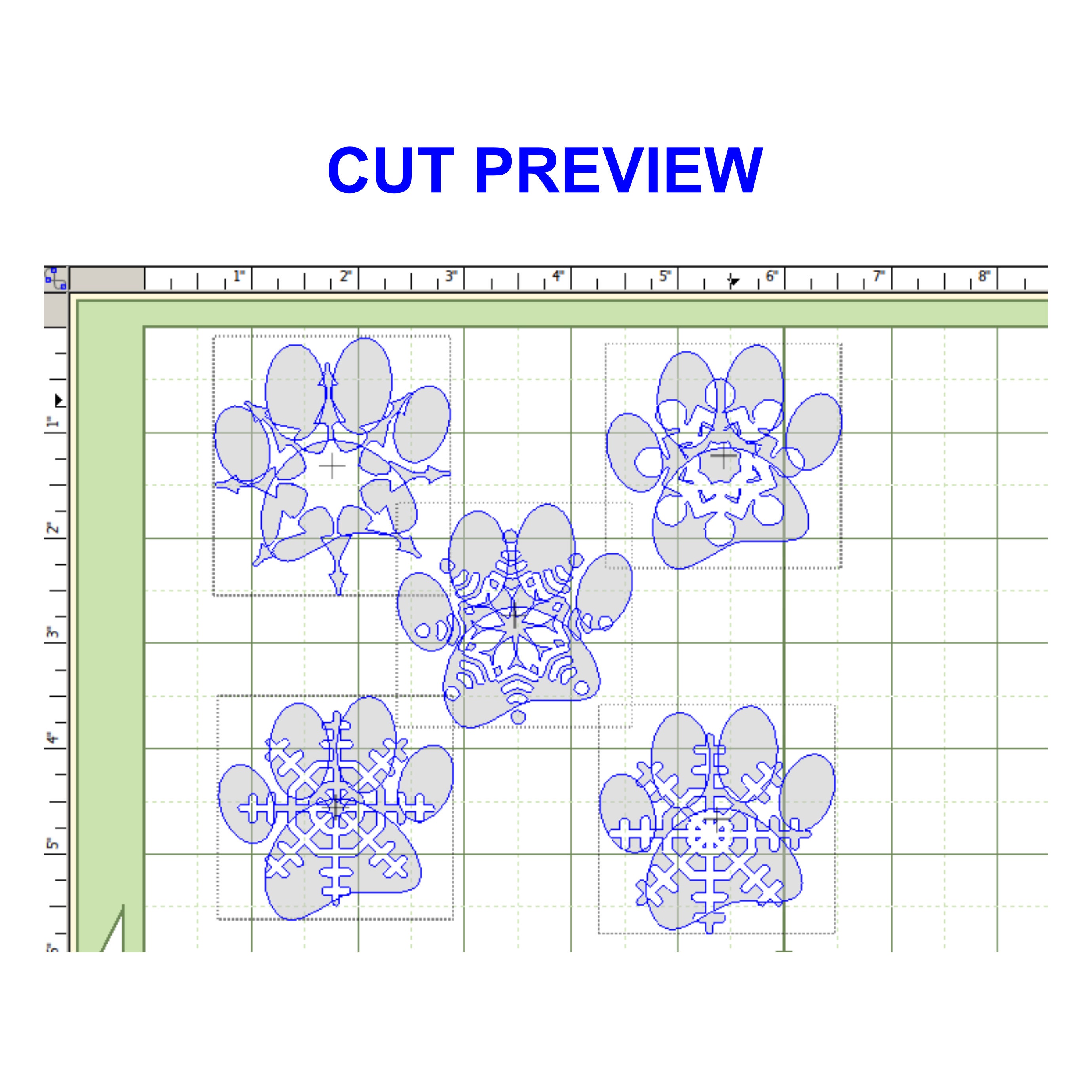 Snow Flake Dog Paw Prints SVG Cut Files for Christmas, Winter Decor ...