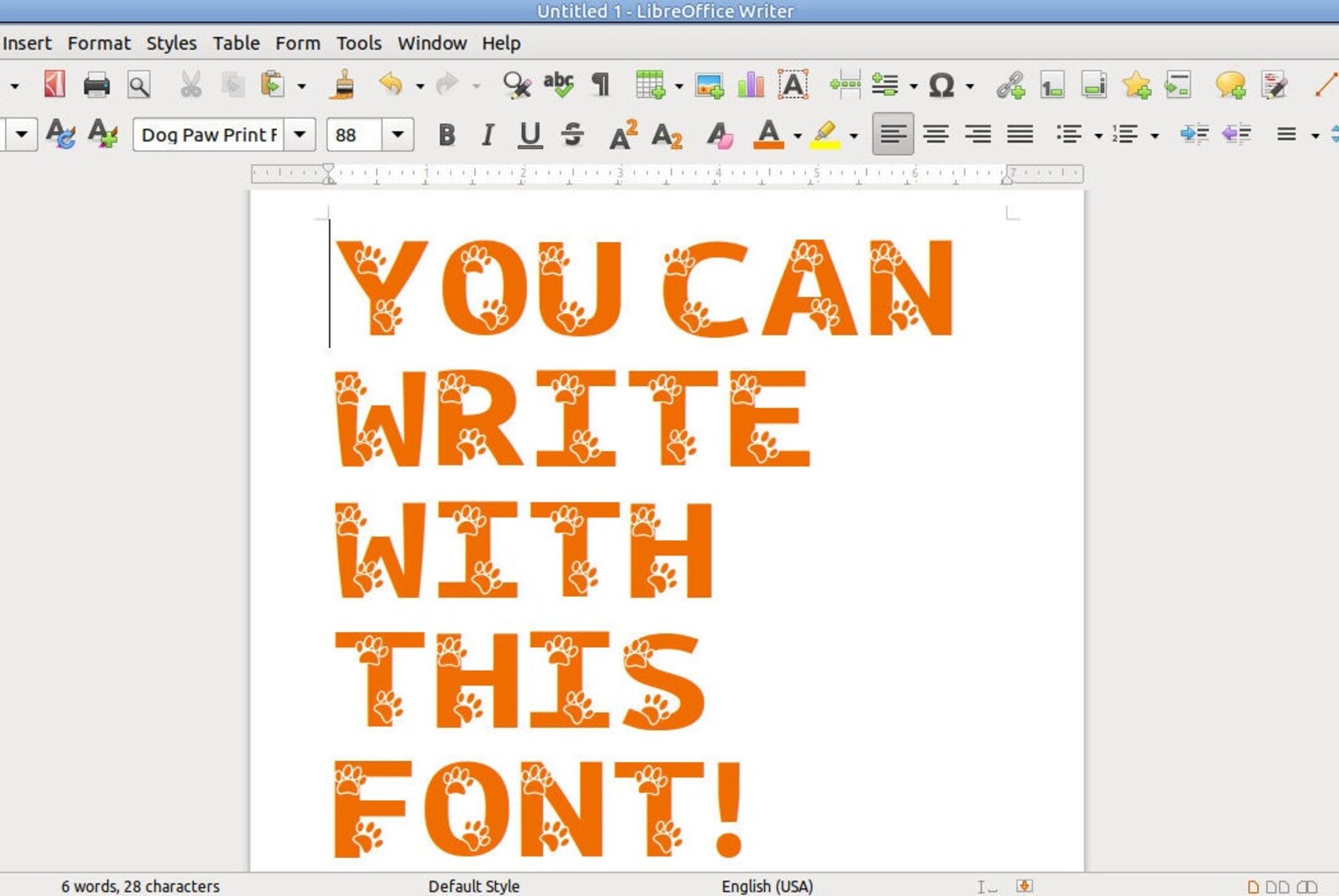 Dog Paw Print Fonts - Real Custom Typeface Installable Font for Your ...