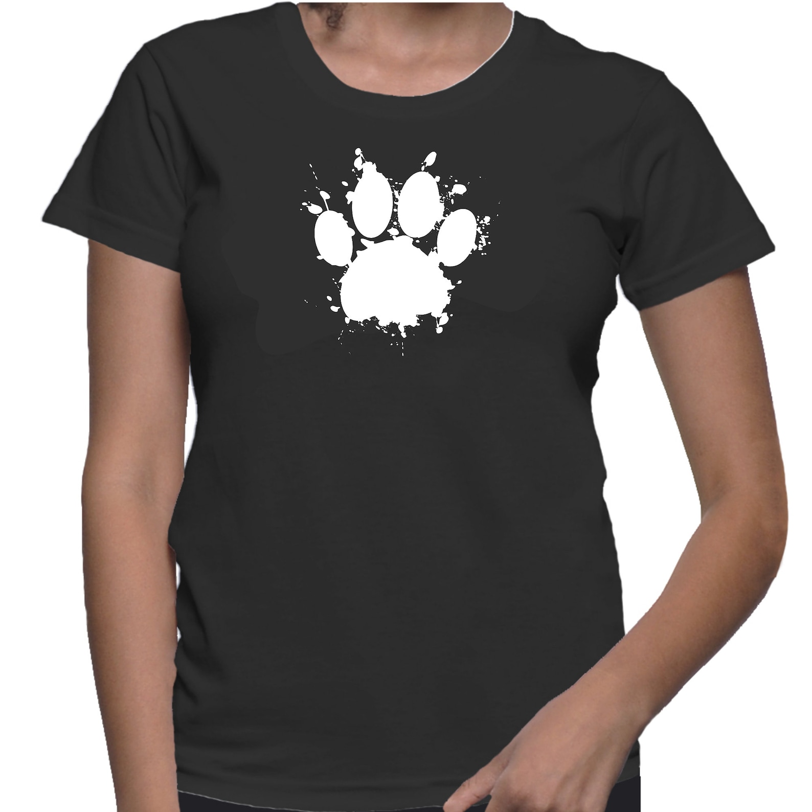 Paint Splatter Dog Paw Print - Vector Dog Paw Drawing for T Shirts ...
