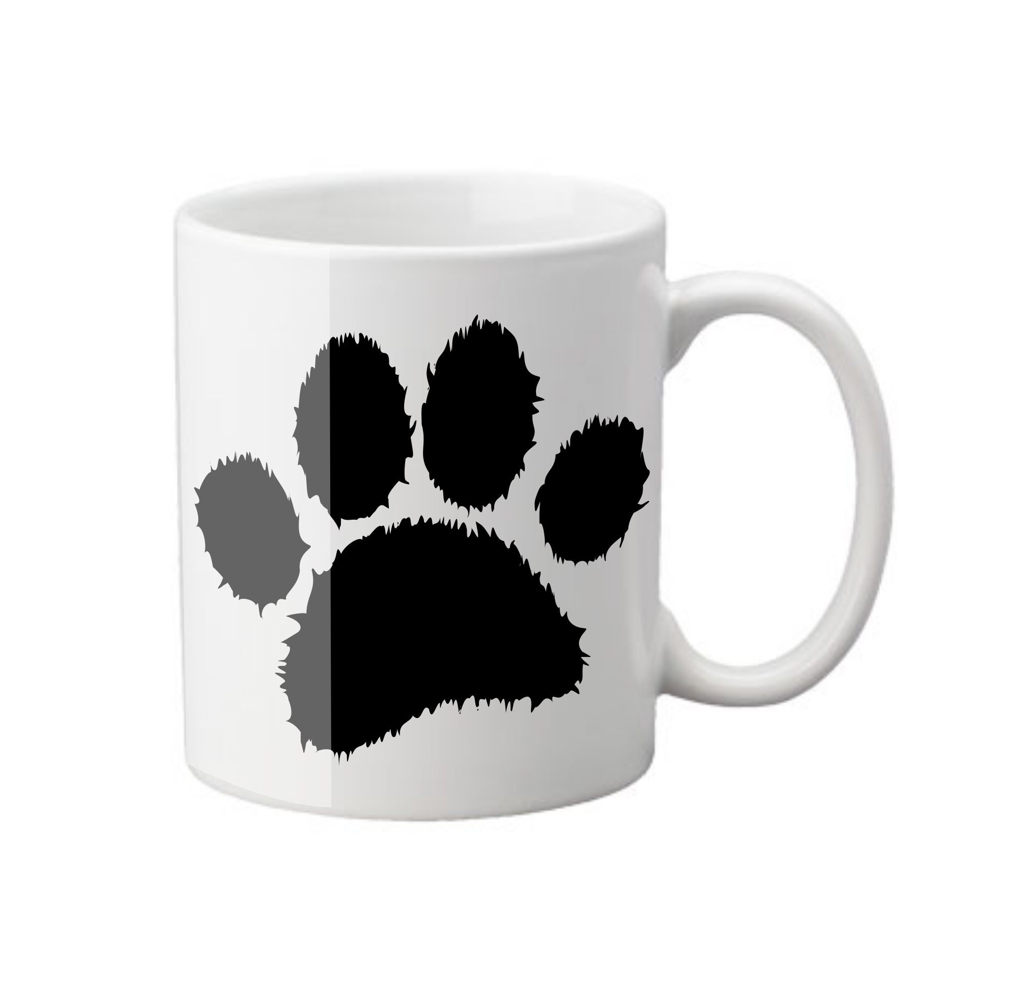 Furry Paw Print - Cut File for Cricut Silhouette - Dog Paw Drawing for ...