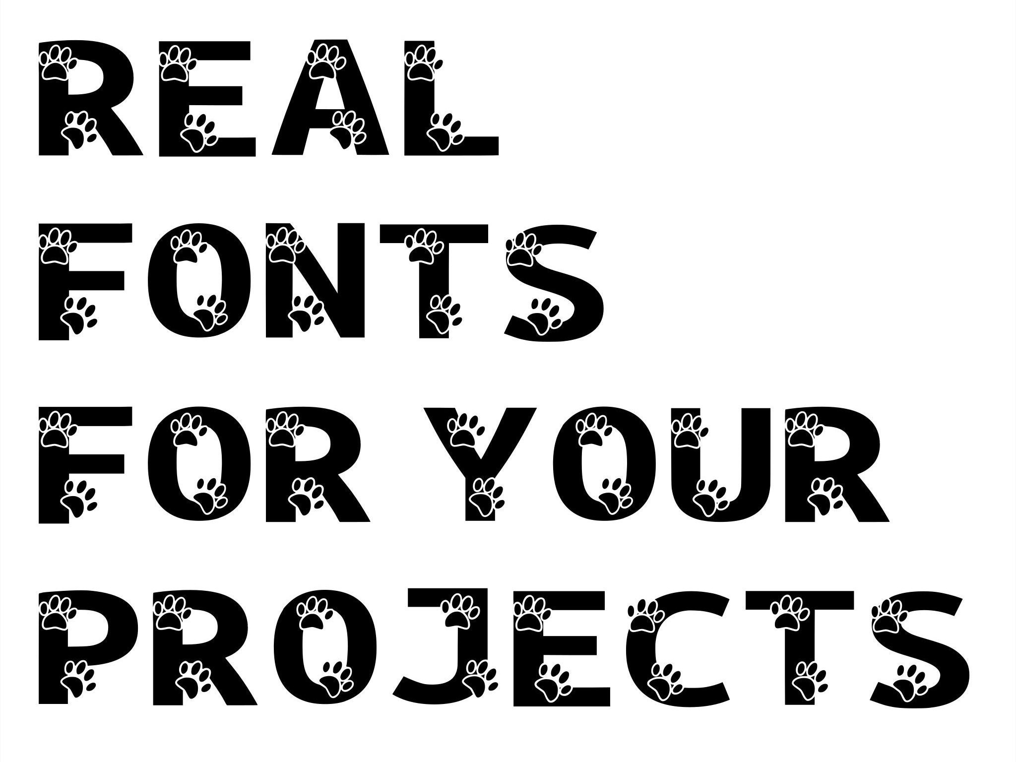 Dog Paw Print Fonts Real Custom Typeface Fonts for Your DIY - Etsy UK