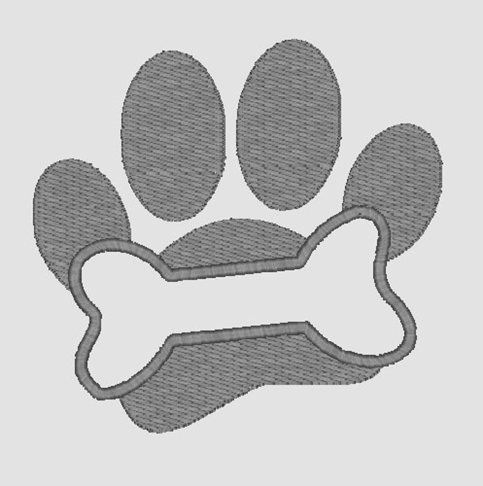Cartoon Dog Paw Print and Bone Embroidery File 4x4 Inch Hoop - Etsy