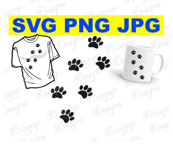 Dog Paw Tracks Vector Cartoon Drawing for T Shirts - Etsy