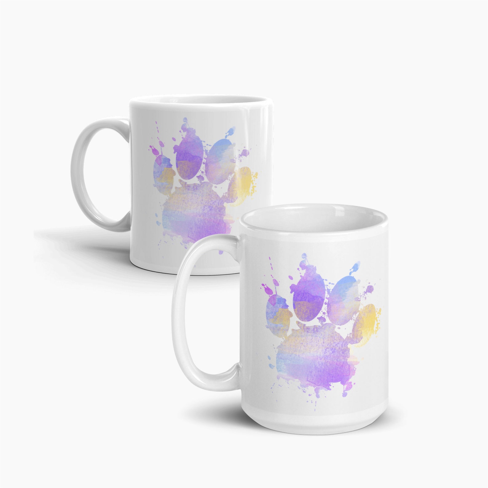 Watercolor Paint Splatter Dog Paw Print - Sublimation Printing Template ...