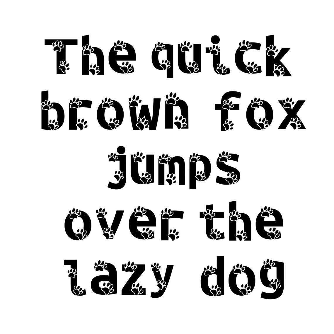 Dog Paw Print Fonts Real Custom Typeface Fonts for Your DIY - Etsy