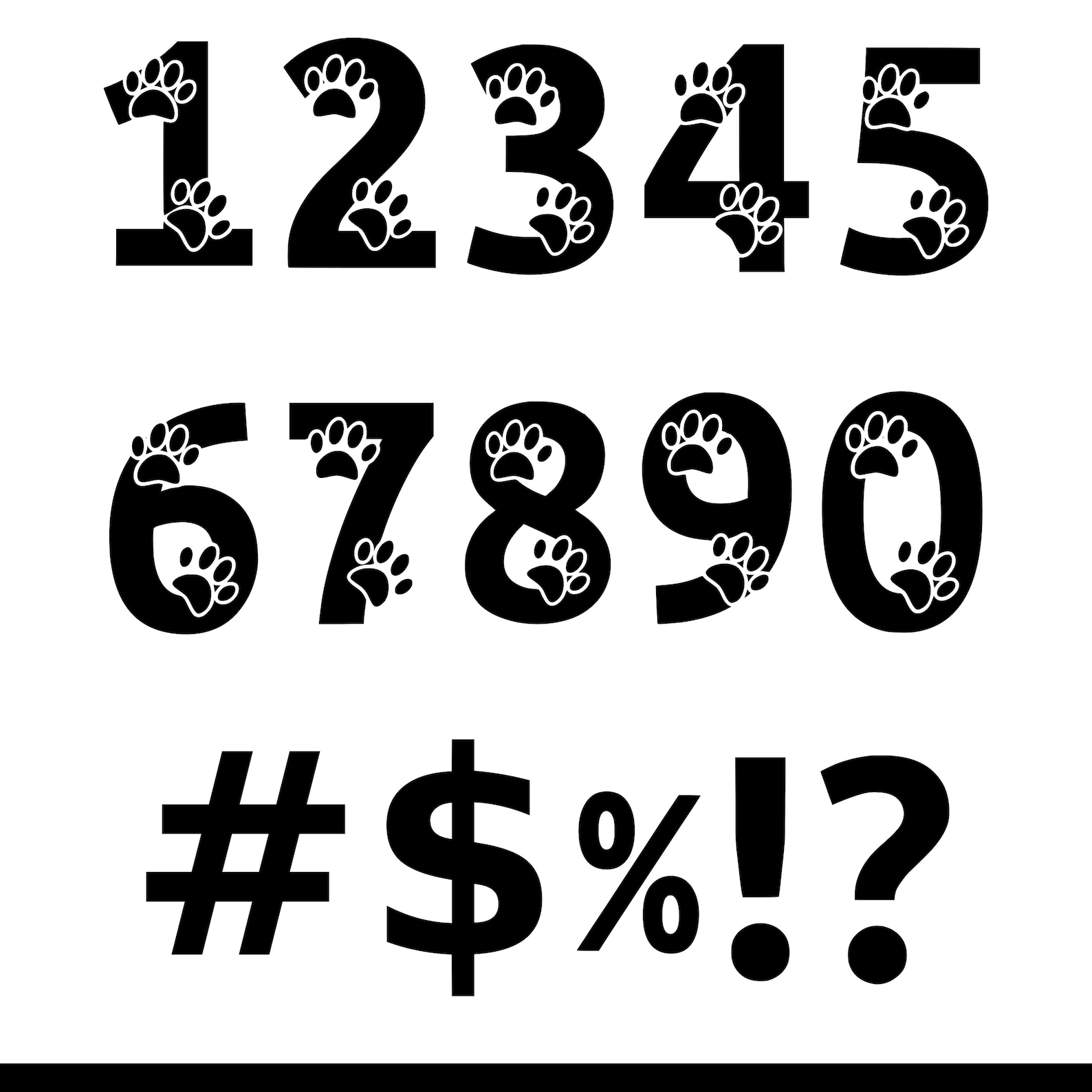 Dog Paw Print Fonts - Real Custom Typeface Installable Font for Your ...