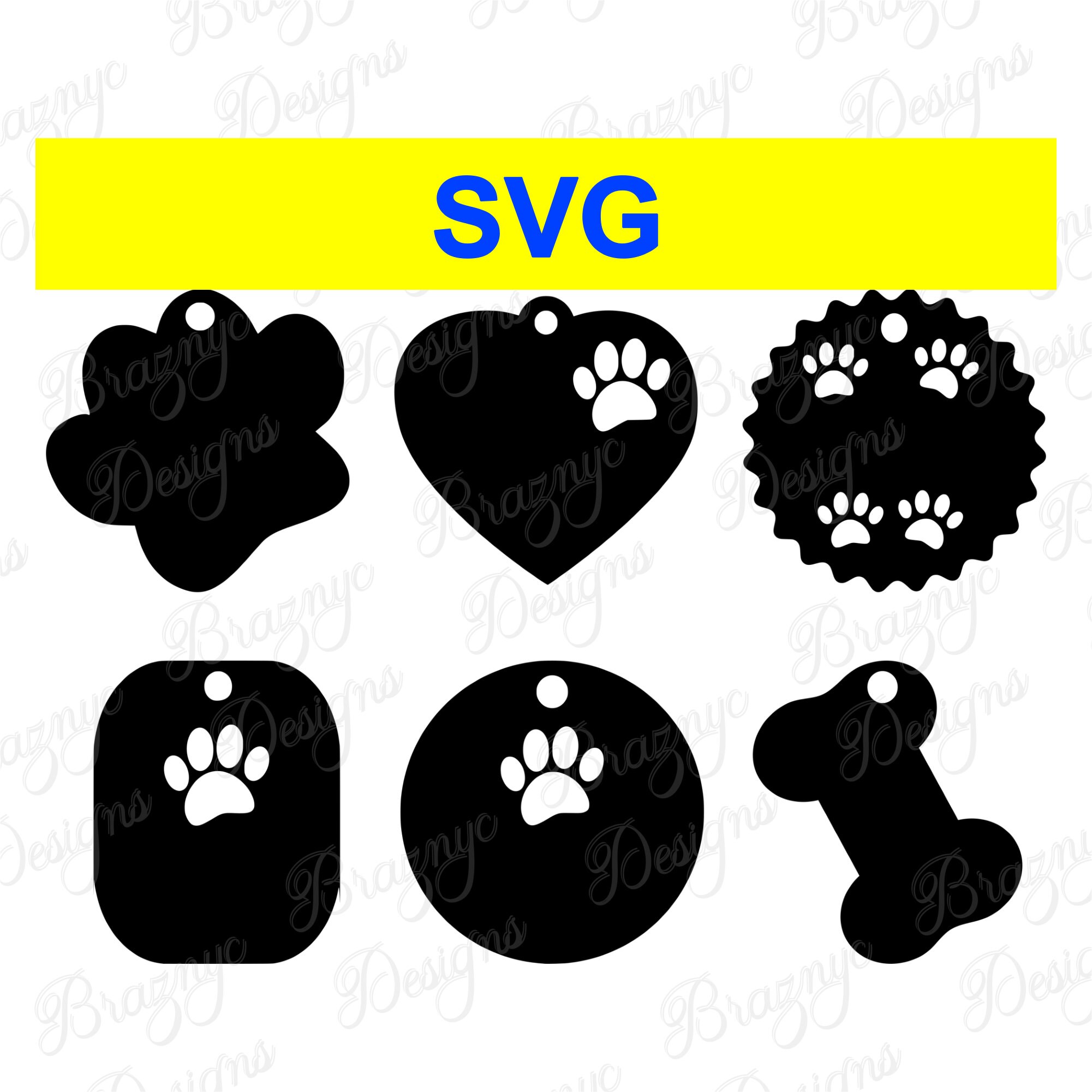 Dog Party Gift Tag SVG Bundle Cricut Silhouette Tag Cut - Etsy