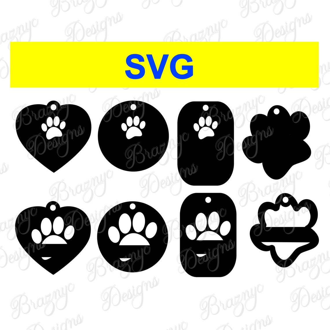 Pet ID Tag SVG Bundle for DIY Projects Templates for Laser - Etsy