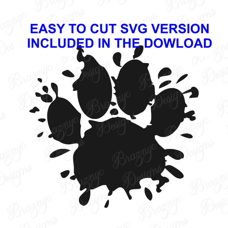 Paint Splatter Dog Paw Print Vector Dog Paw Drawing for T - Etsy