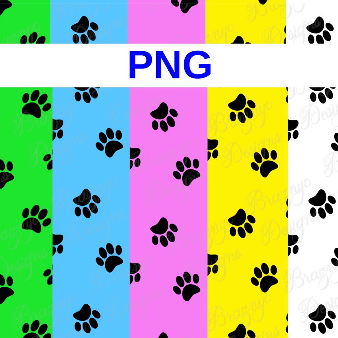 Small Dog Paw Print Pattern Bundle - PNG Design for Decor, Digital ...