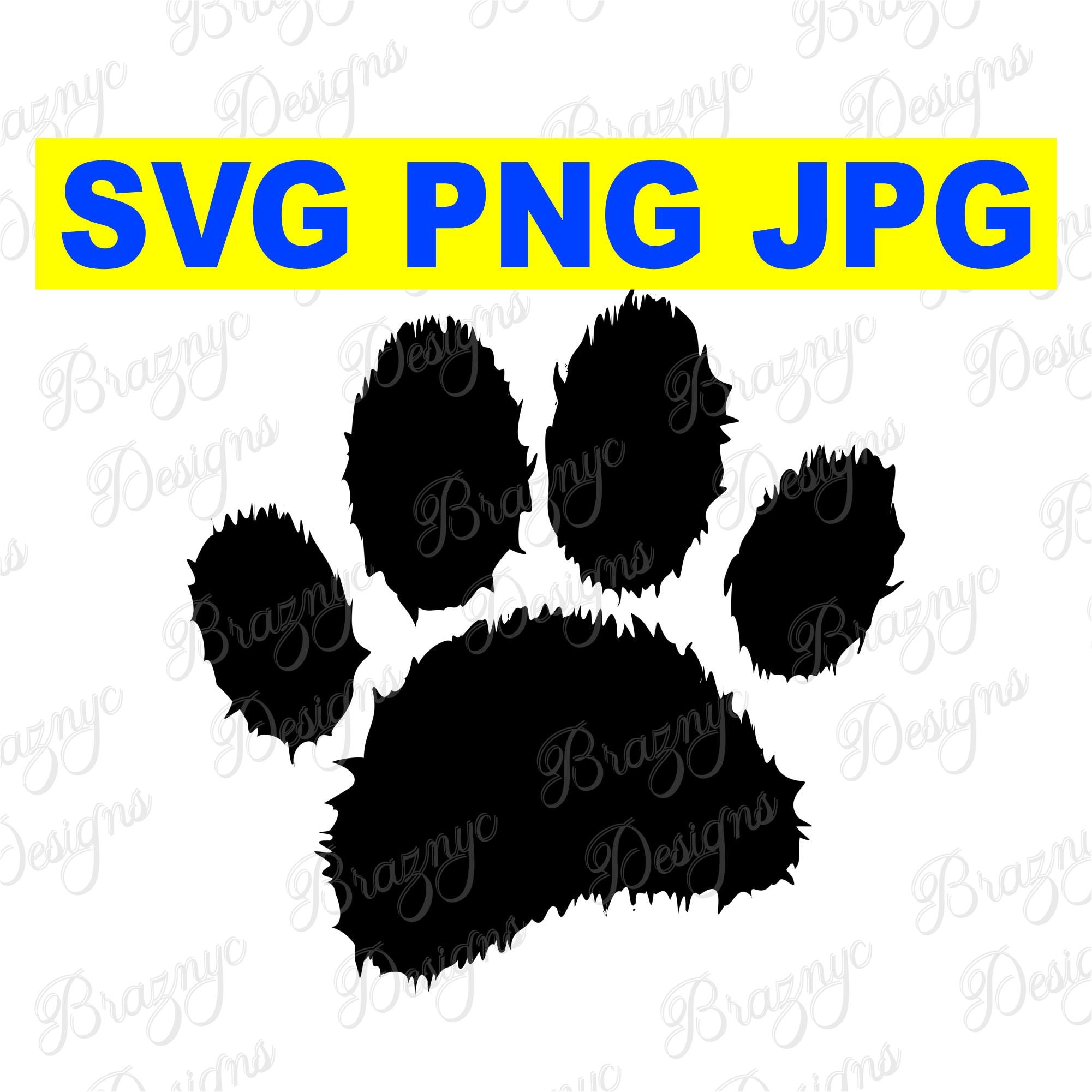 Furry Paw Print Cut File for Cricut Silhouette Dog Paw - Etsy