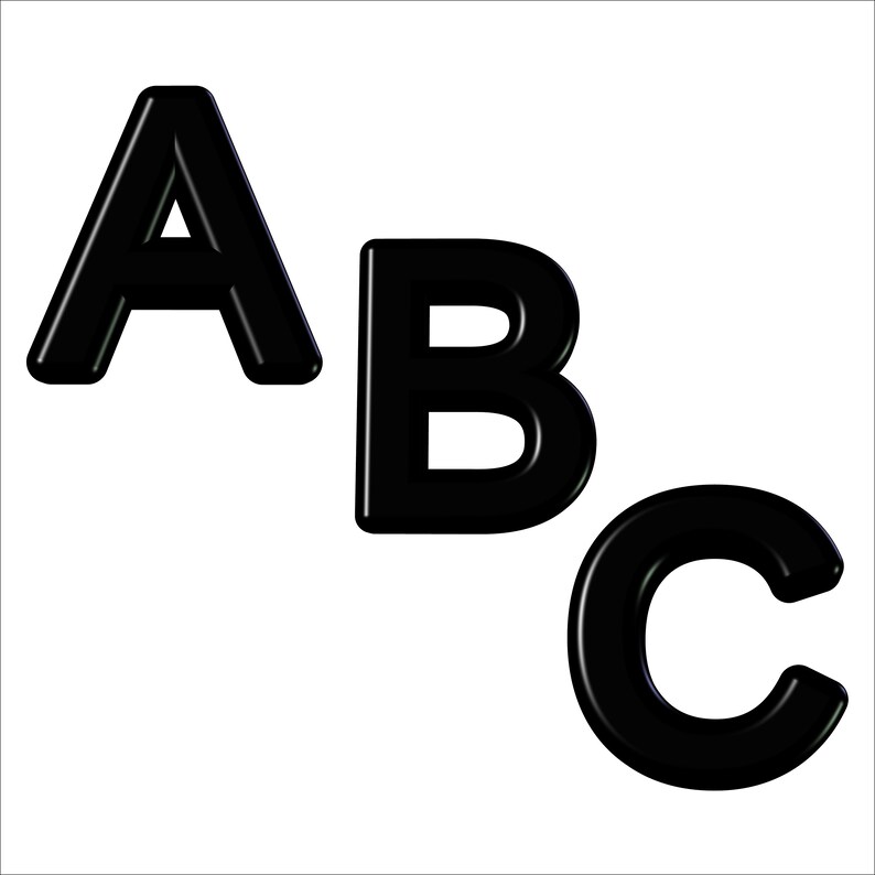 Uppercase Alphabet Letters and Numbers 3D Toy Text Clipart - Etsy