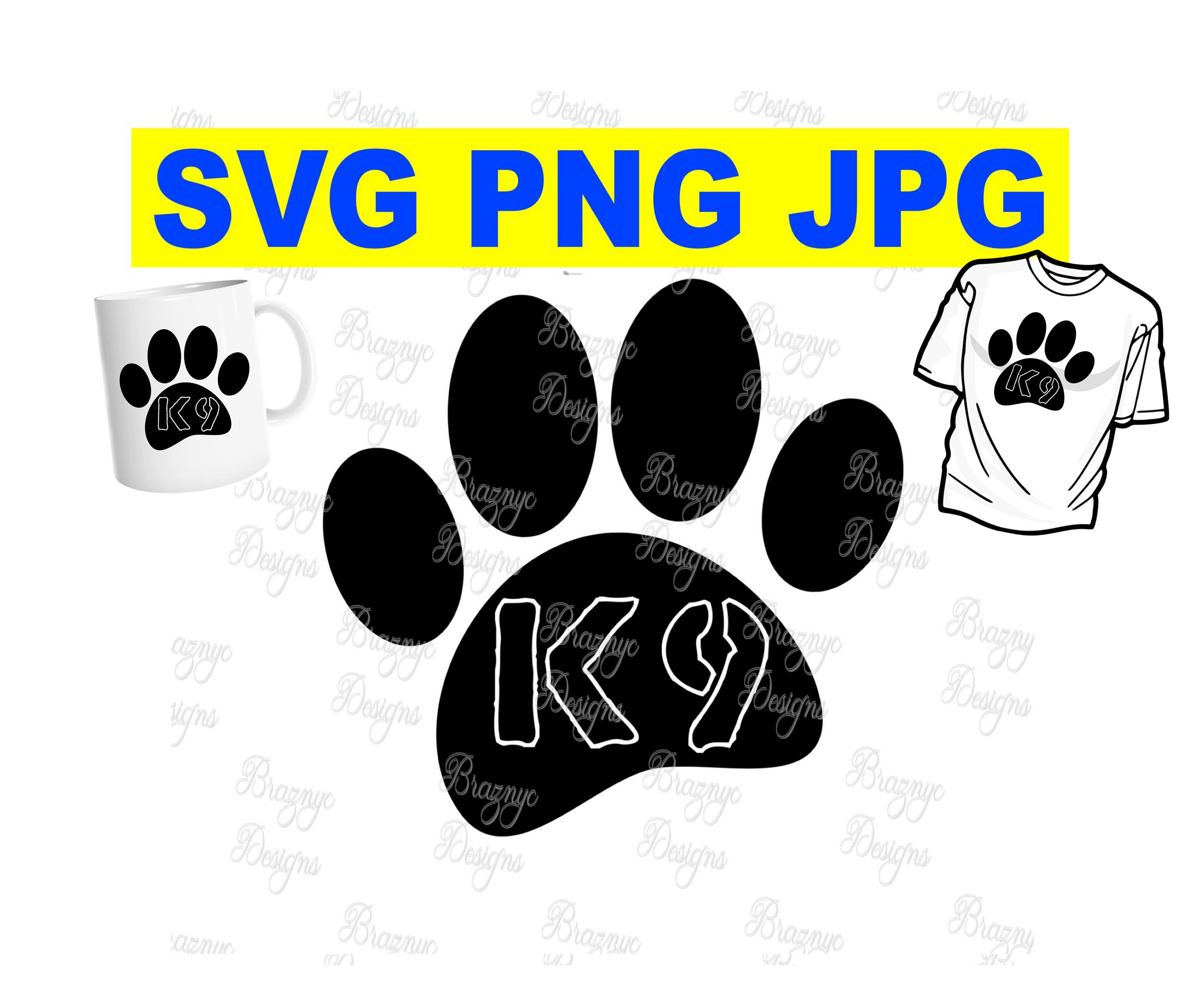 K9 Dow Paw Prints in Black and White Versions Vector Dog Paw - Etsy