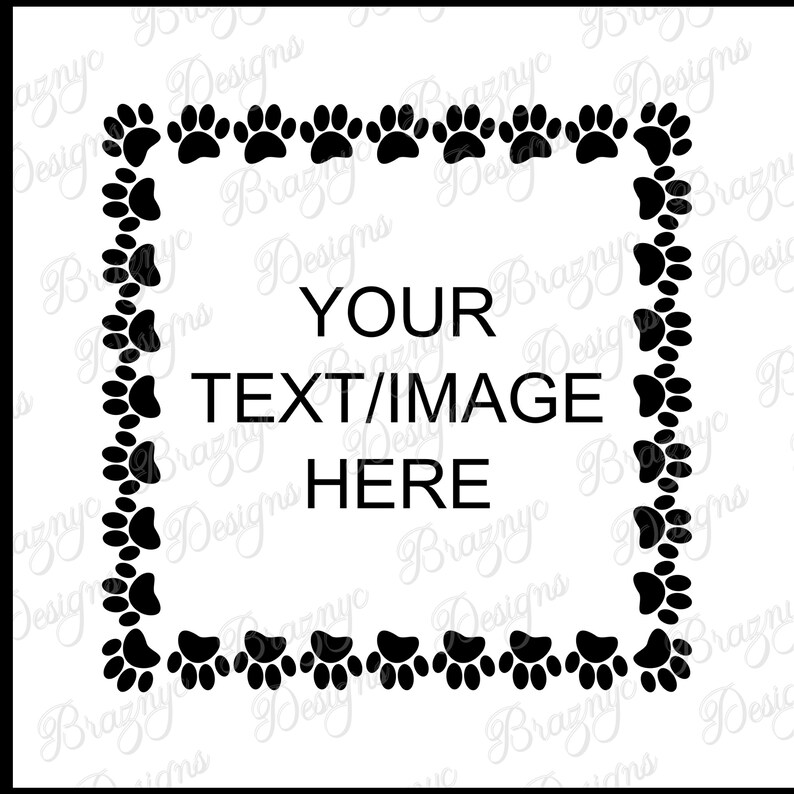 Dog Paw Prints Decorative SVG Borders Round Square Oval | Etsy